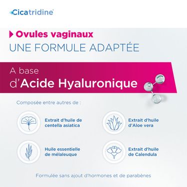 Cicatridine 10 Ovules Vaginaux à l’Acide Hyaluronique, Cicatrisation de ...