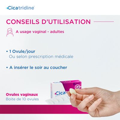 Cicatridine 10 Ovules Vaginaux à l’Acide Hyaluronique, Cicatrisation de ...