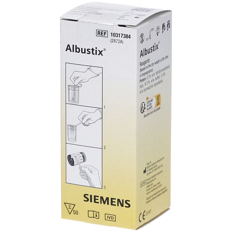 Siemens ALBUSTIX® Bandelettes réactives 50 pc(s) - Redcare Pharmacie