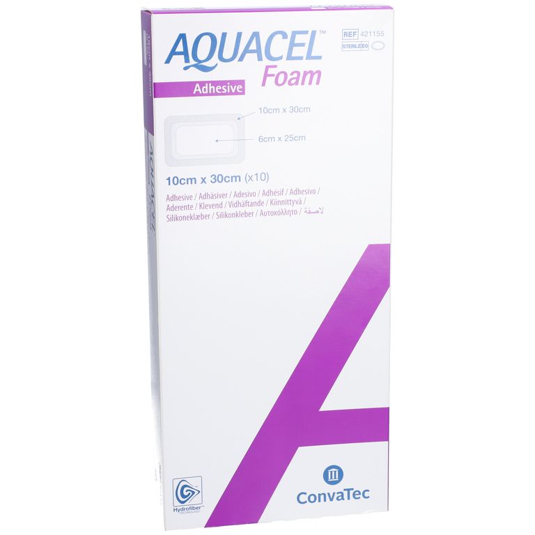AQUACEL FOAM Adhésif - Pansement hydrocellulaire adhésif siliconé 10 x ...