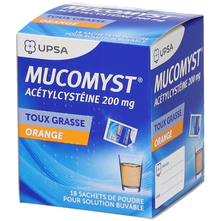 MUCOMYST Toux Grasse 200mg - Sachet 18 pc(s) - Redcare Pharmacie