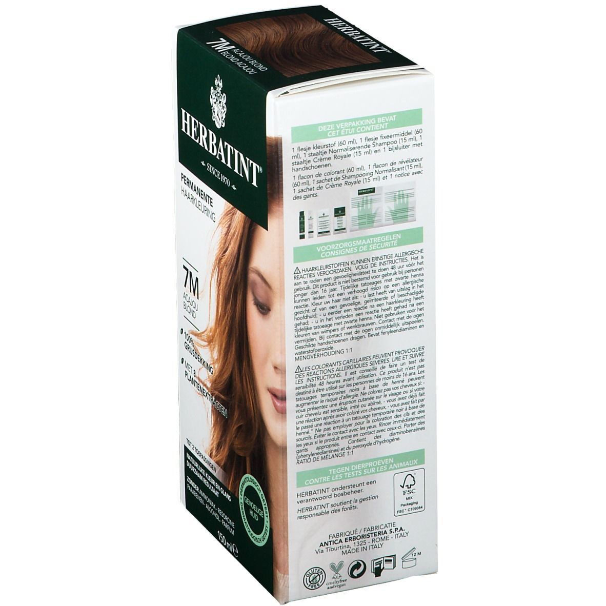 HERBATINT® Soin Colorant Permanent Blond Acajou 7M 150 ml - Redcare ...