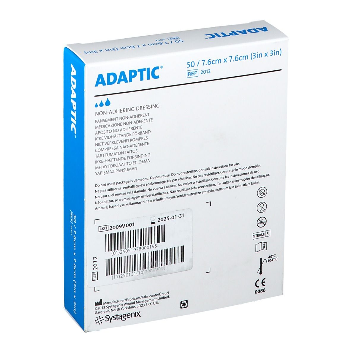 Adaptic 7,6x7,6cm 2012de 50 pc(s) - Redcare Pharmacie