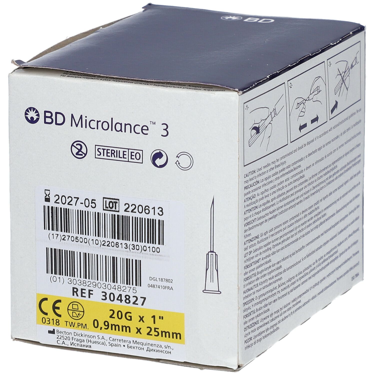 BD Microlance™ 3 Aiguille 20G 1 IV 0,9 x 25 mm Jaune 100 pc(s) - Redcare Pharmacie