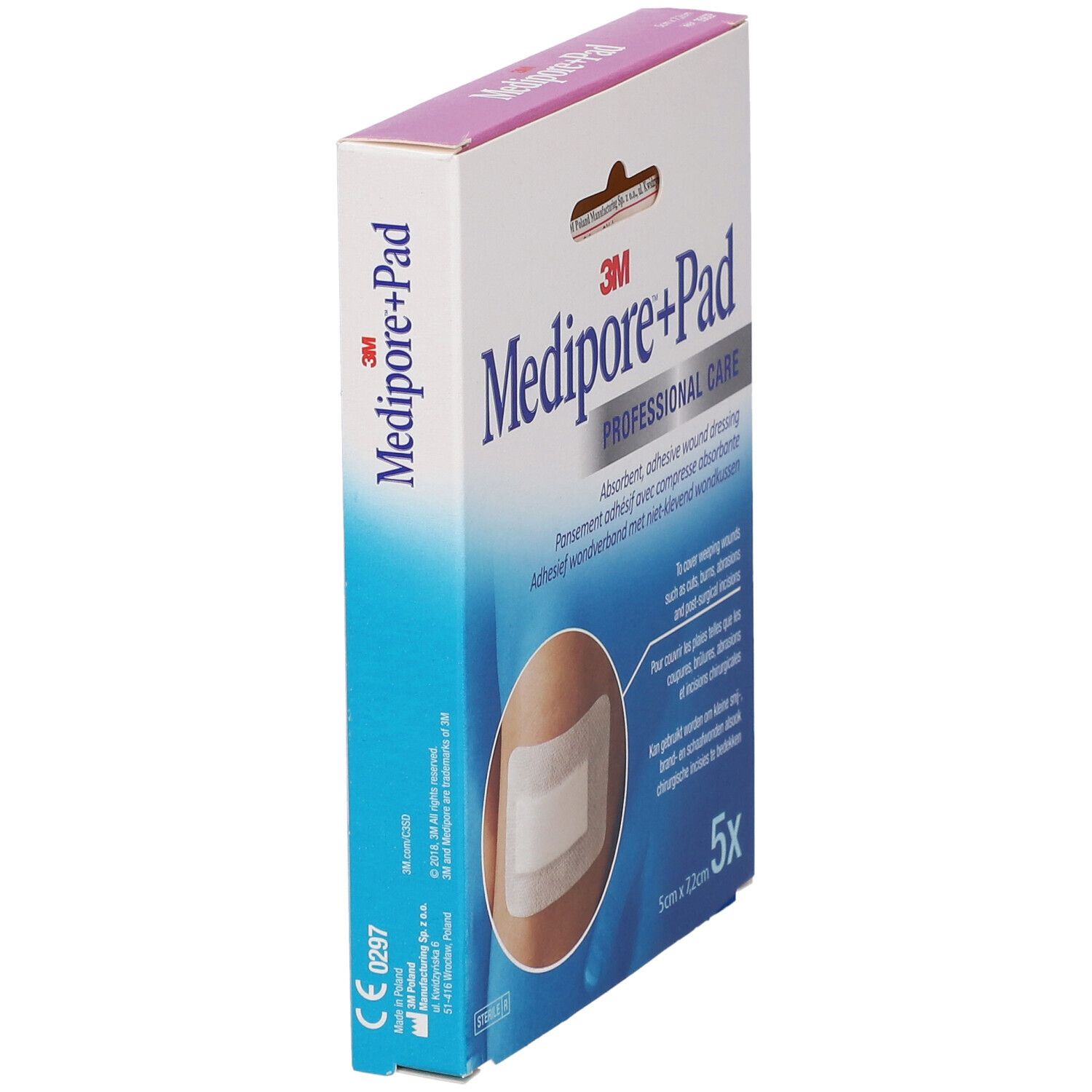 3M™ Medipore™ + Pad Pansement adhésif avec compresse absorbante (5 x 7 ...