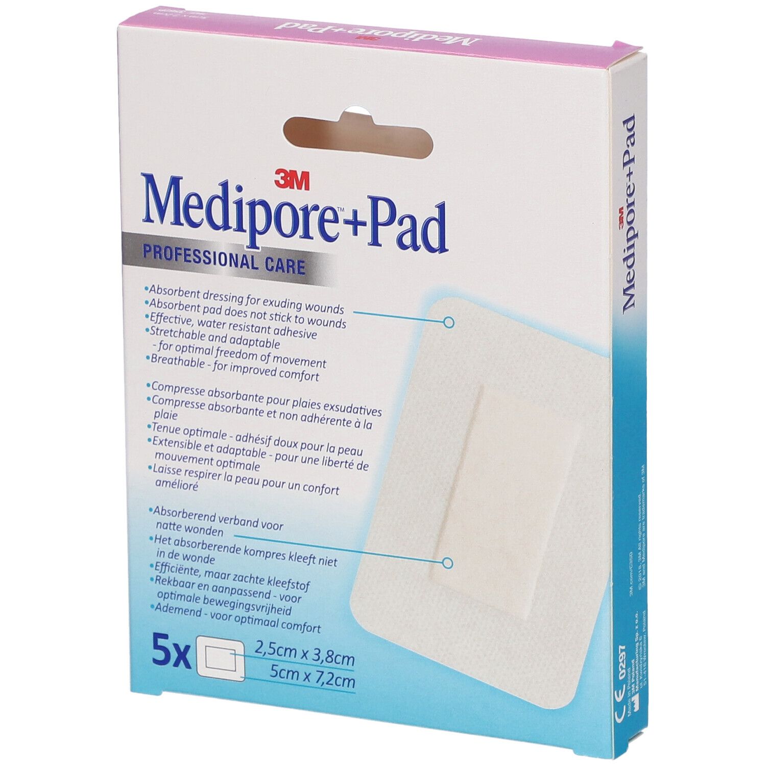 3M™ Medipore™ + Pad Pansement adhésif avec compresse absorbante (5 x 7 ...