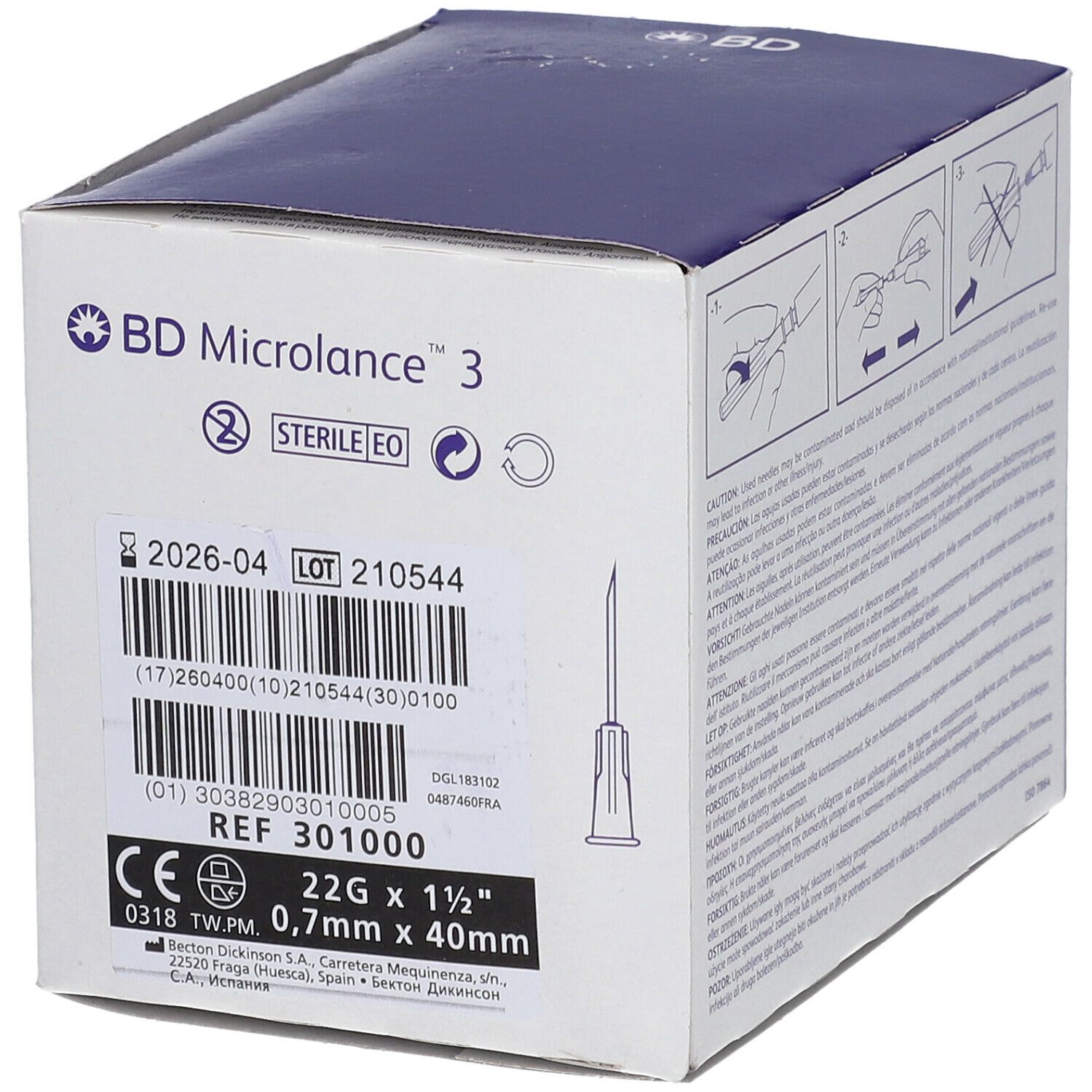 BD Microlance 3 22G 0,7 x 40 mm 100 pc(s) - Redcare Pharmacie