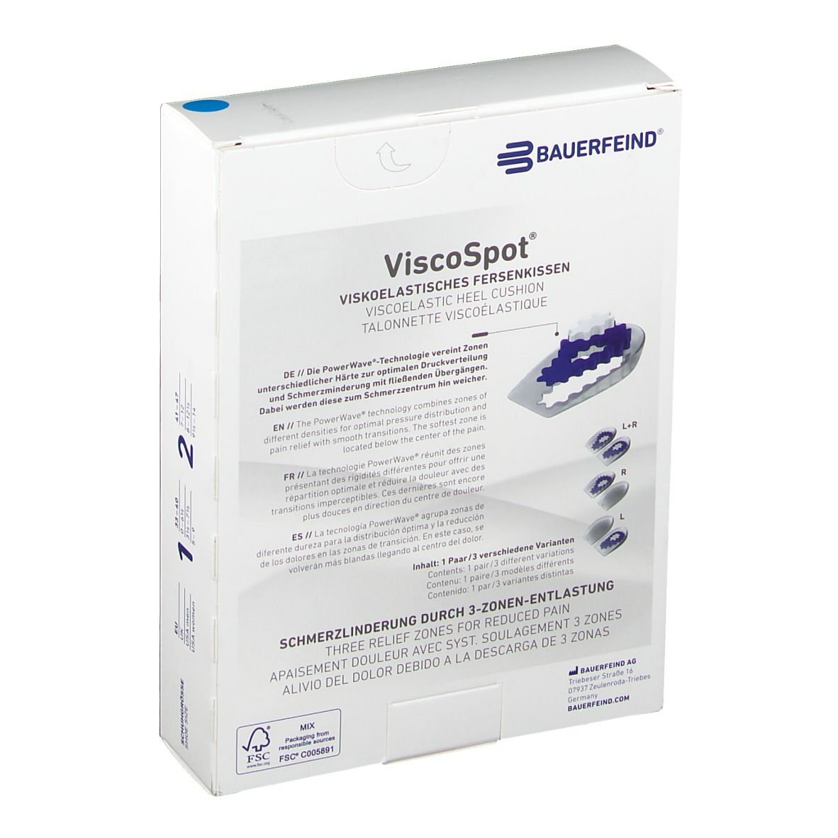 ViscoSpot® Talonnettes droit Taille 1 2 pc(s) - Redcare Pharmacie