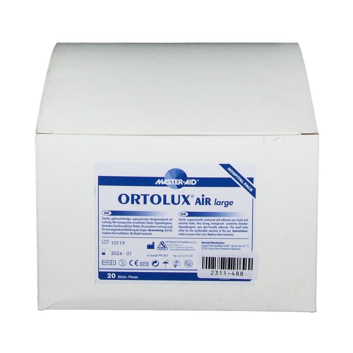 Ortolux Air Large Coque Transparent 20 pc(s) - Redcare Pharmacie