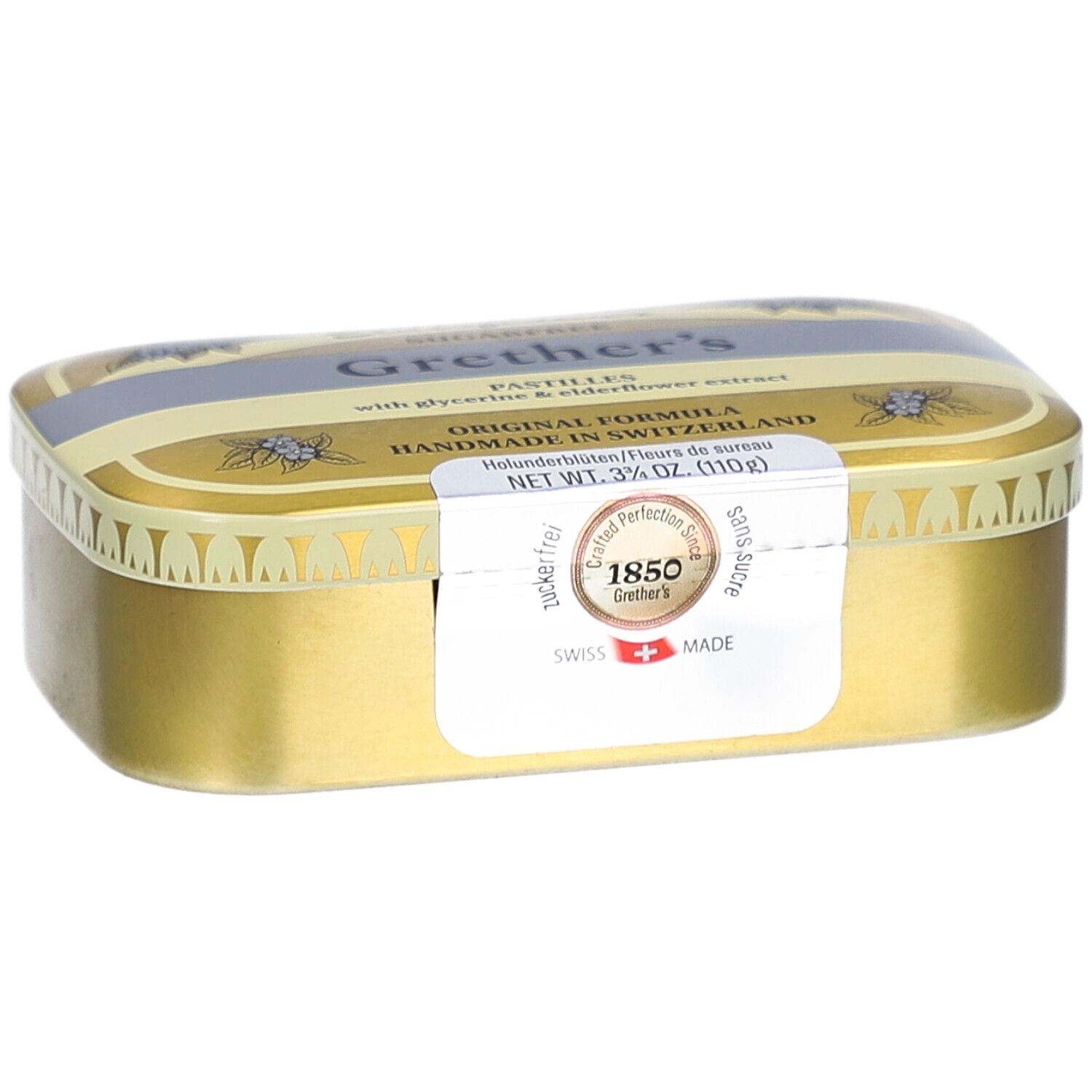 Grethers Pastilles Elderflower Sans Sucre 110 g - Redcare Pharmacie