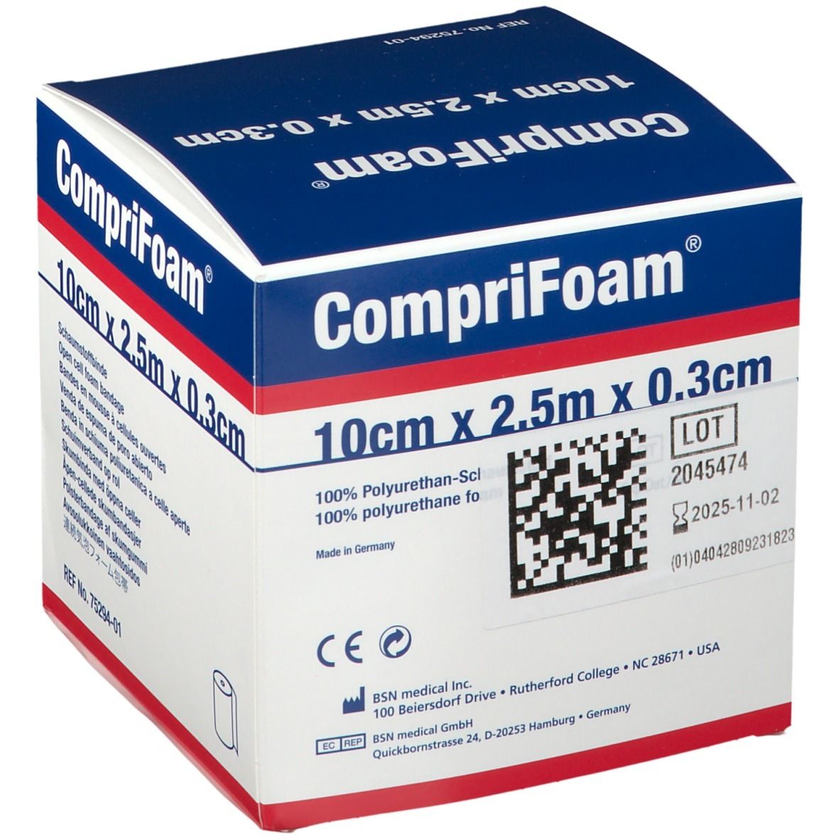 Comprifoam Pansement En Mousse 10 cm x 2,5 m x 0,3 cm 1 pc(s) - Redcare ...