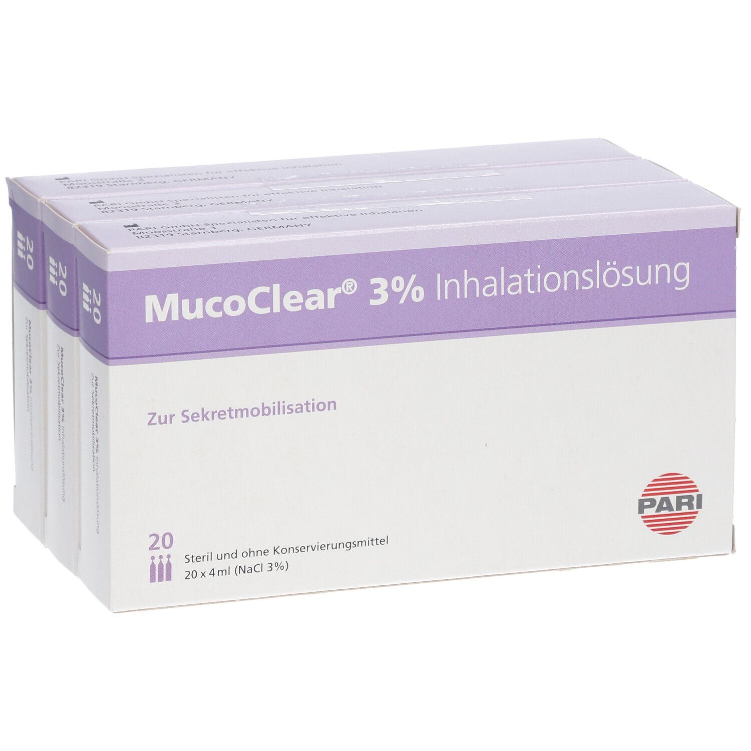 Mucoclear® 3% 3x20 pc(s) - Redcare Pharmacie