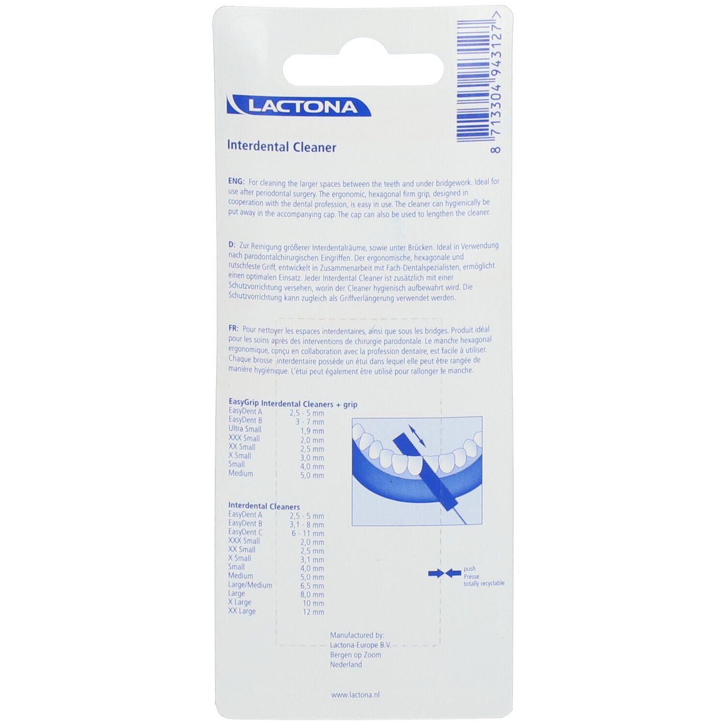 LACTONA EasyGrip US Brosse Interdentaire 1,9 mm 7 pc(s) - Redcare Pharmacie