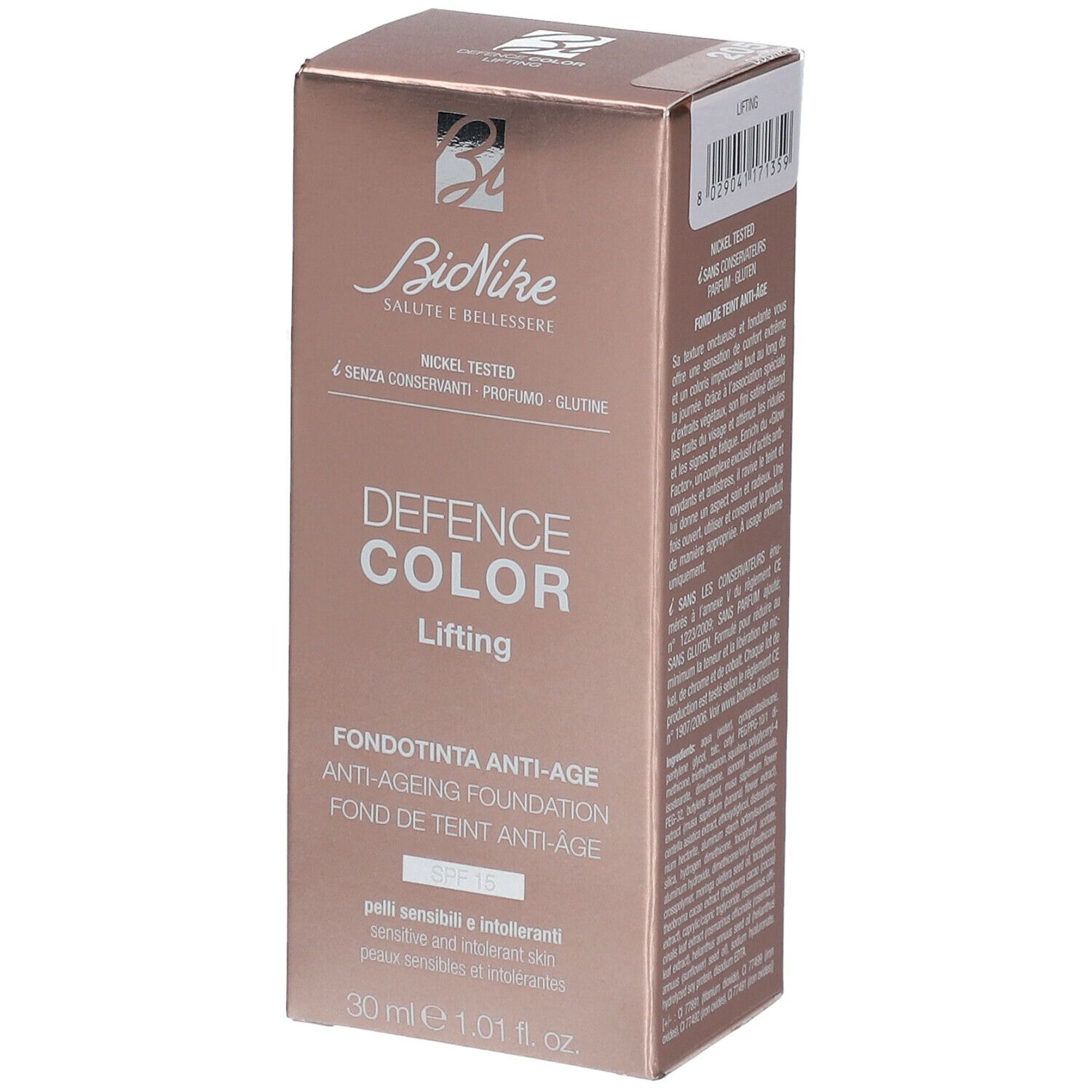 BioNike DEFENCE COLOR LIFTING ANTI-AGEING FOUNDATION SPF15 205 Miel 30 ...