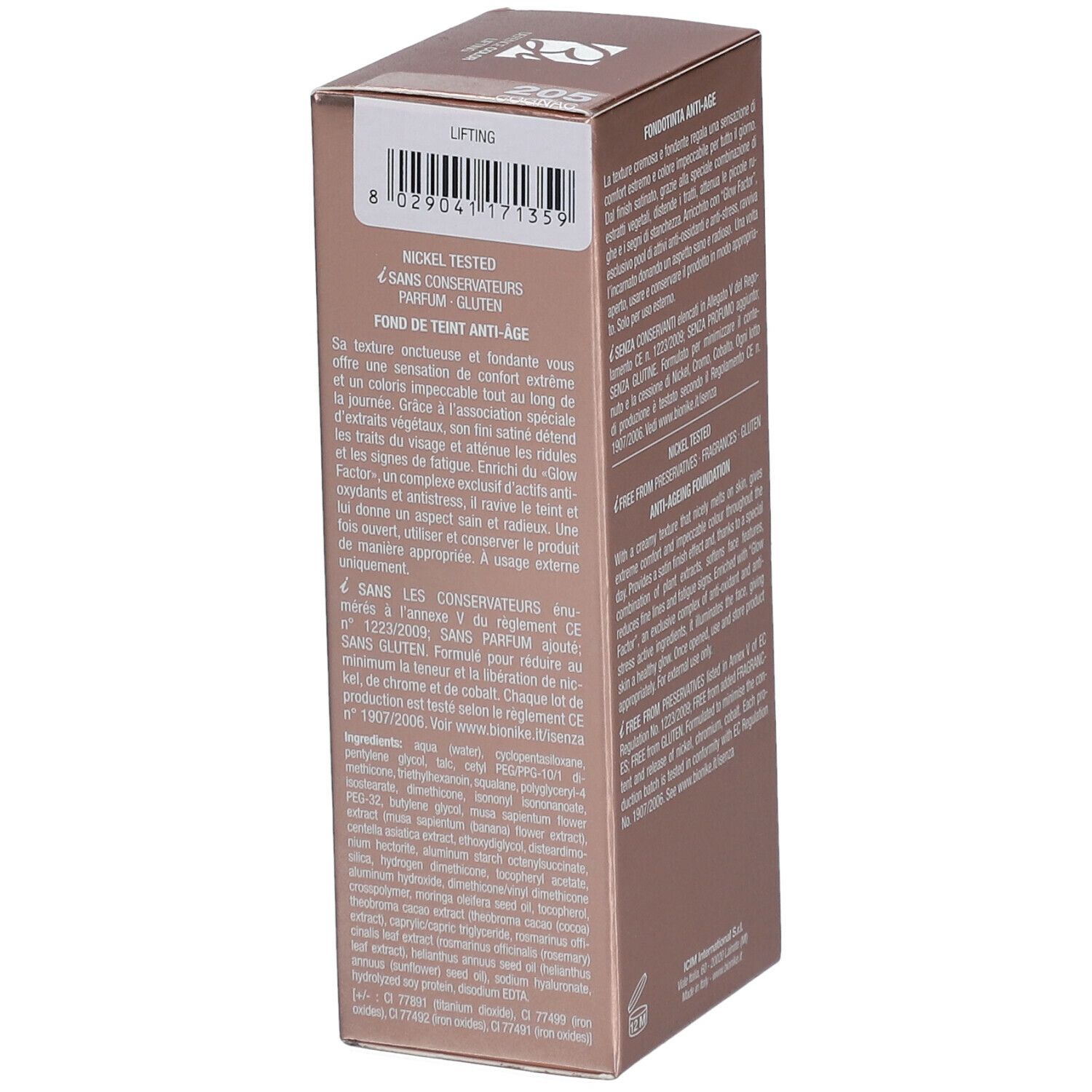 BioNike DEFENCE COLOR LIFTING ANTI-AGEING FOUNDATION SPF15 205 Miel 30 ...