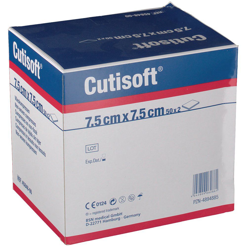 Cutisoft® Compresses en non-tissé Stériles 7,5 cm x 7,5 cm 100 pc(s ...