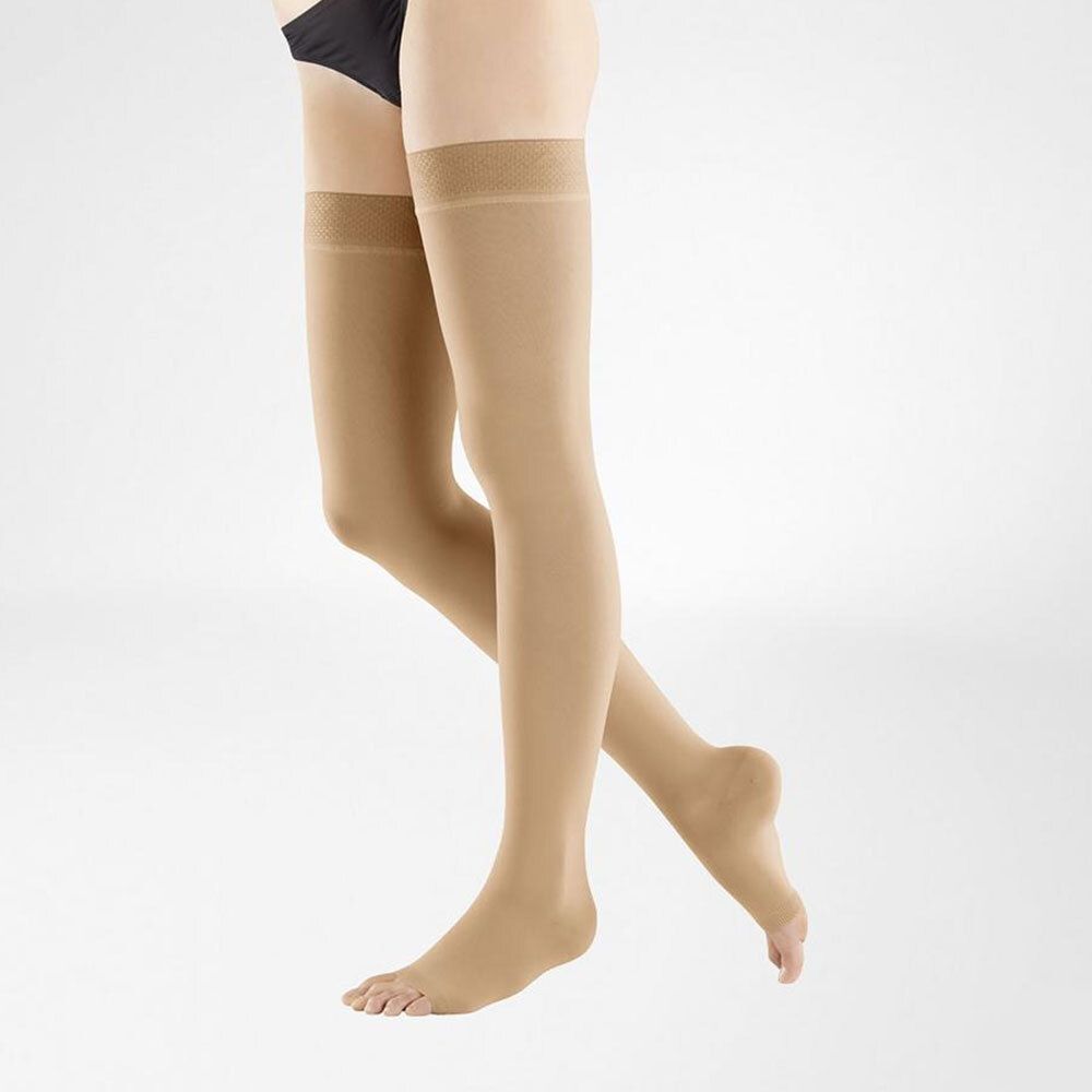 Bauerfeind® VenoTrain® Soft Ag C1 Normal Long Bout Ouvert Caramel Small ...