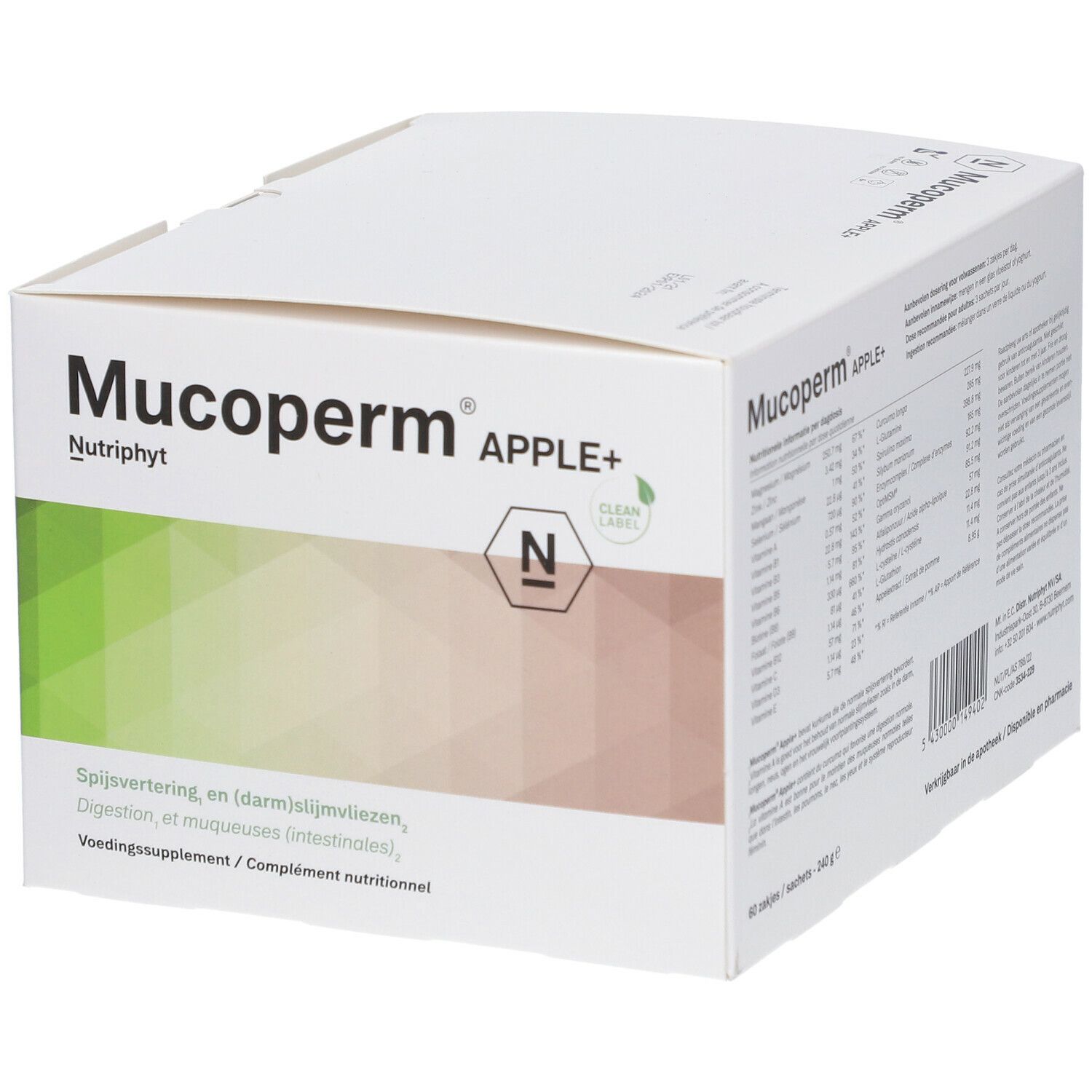 Mucoperm Apple+ 60x4 g - Redcare Pharmacie