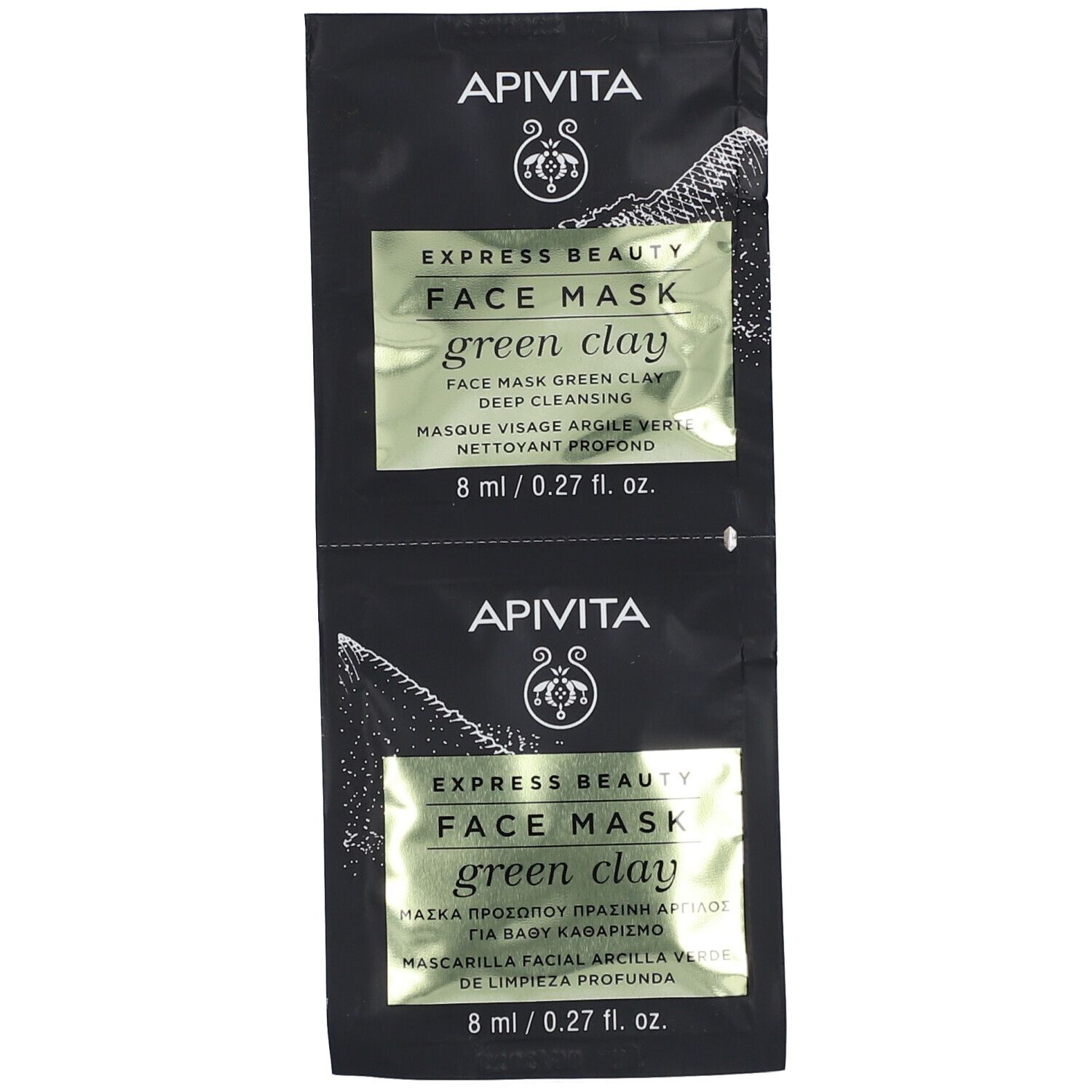 APIVITA EXPRESS BEAUTY Masque Visage Nettoyant Profond à l'Argile Verte ...