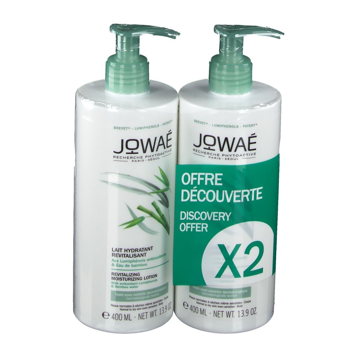 Jowaé Lait hydratant revitalisant 2x400 ml - Redcare Pharmacie