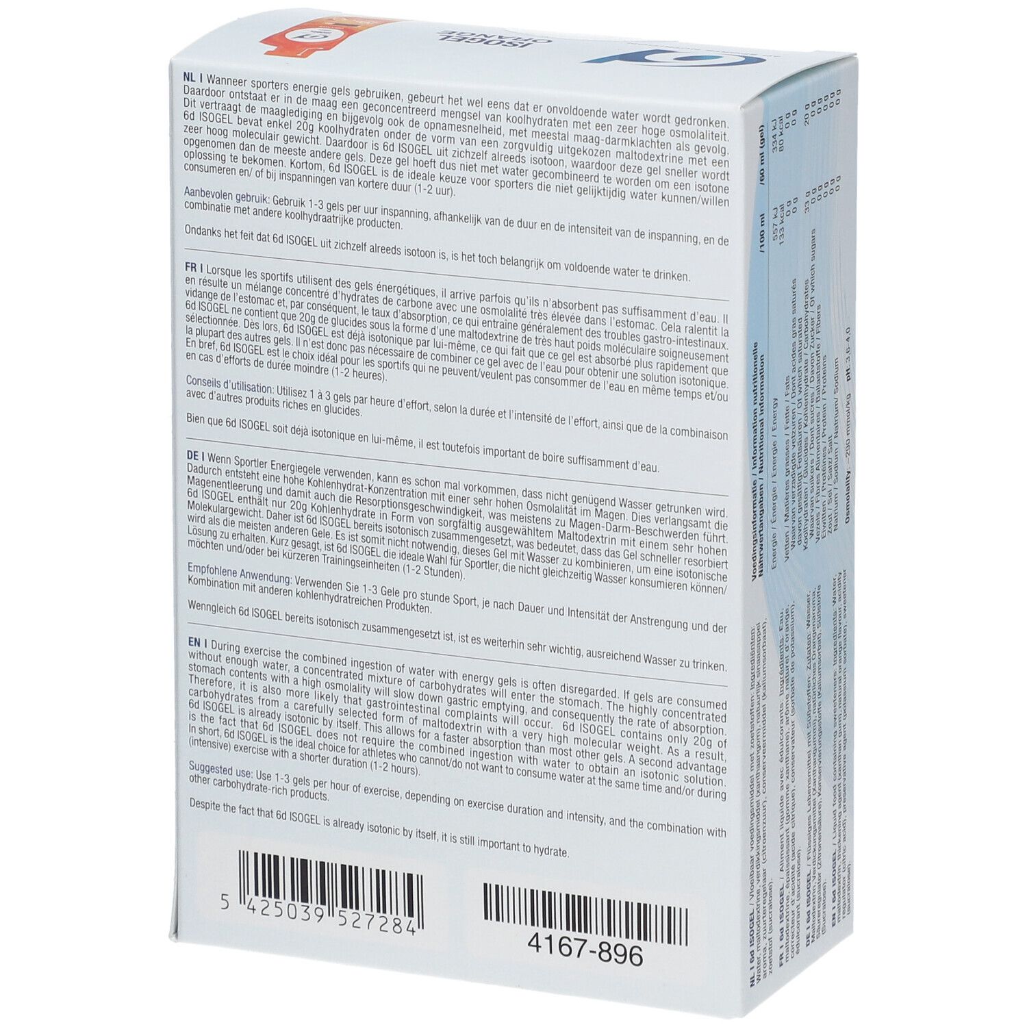 6D Sports Nutrition ISOGEL Orange 6x60 ml - Redcare Pharmacie