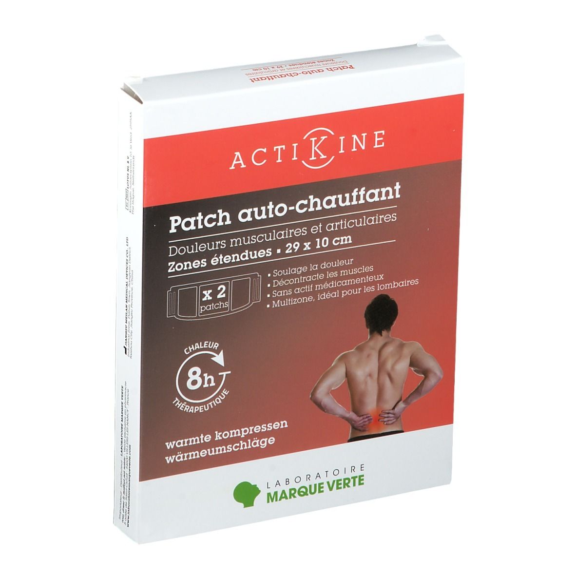 ActiKine Patch Auto-Chauffant Dos 29x10cm 2 pc(s) - Redcare Pharmacie