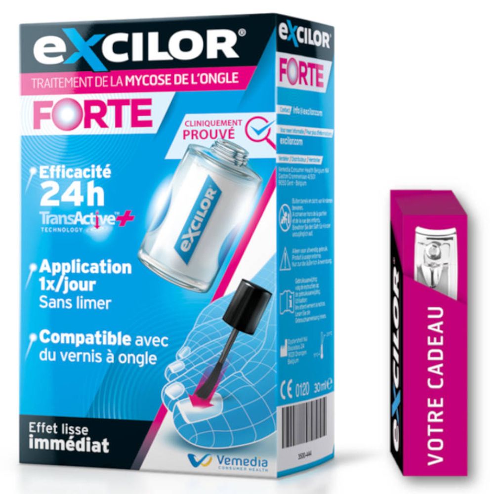 EXcilor® Forte Traitement de la mycose de l'ongle + Coupe-ongles 30 ml ...