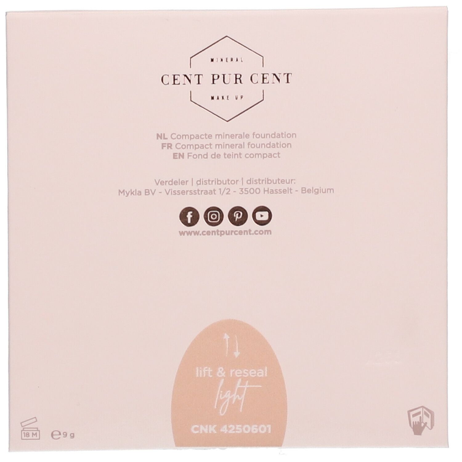 CENT PUR CENT Refillable Compact Foundation Light 9 g - Redcare Pharmacie