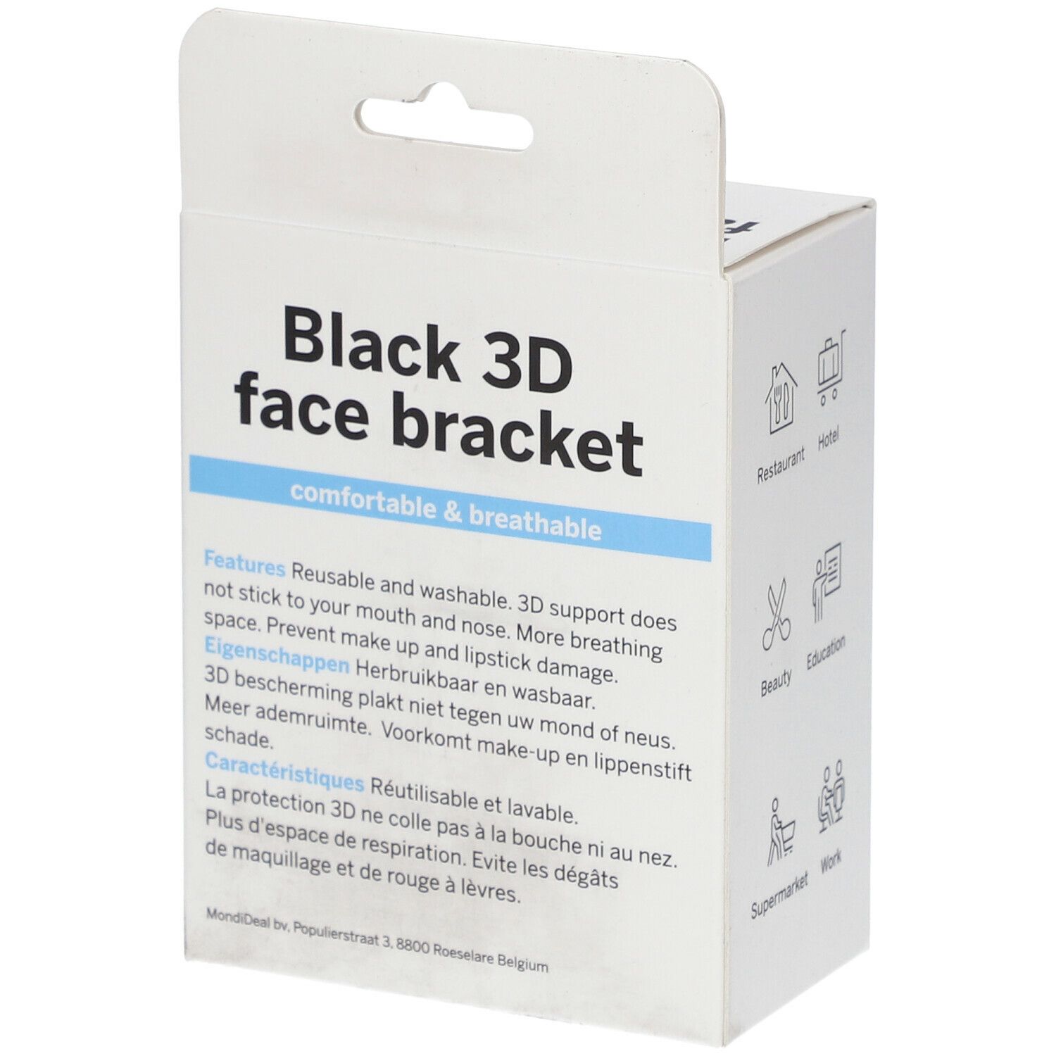 MONDIMASK Black 3D Face Bracket 5 pc(s) - Redcare Pharmacie