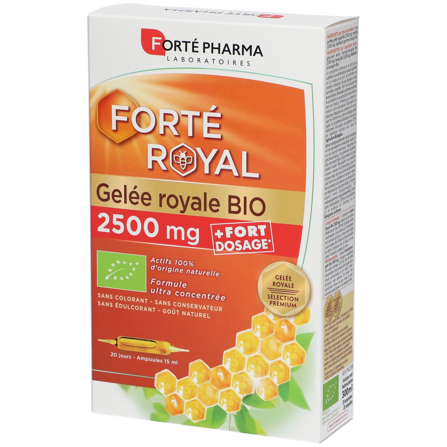 FORTÉ ROYAL Gelée Royale BIO 2500 mg 20x15 ml - Redcare Pharmacie