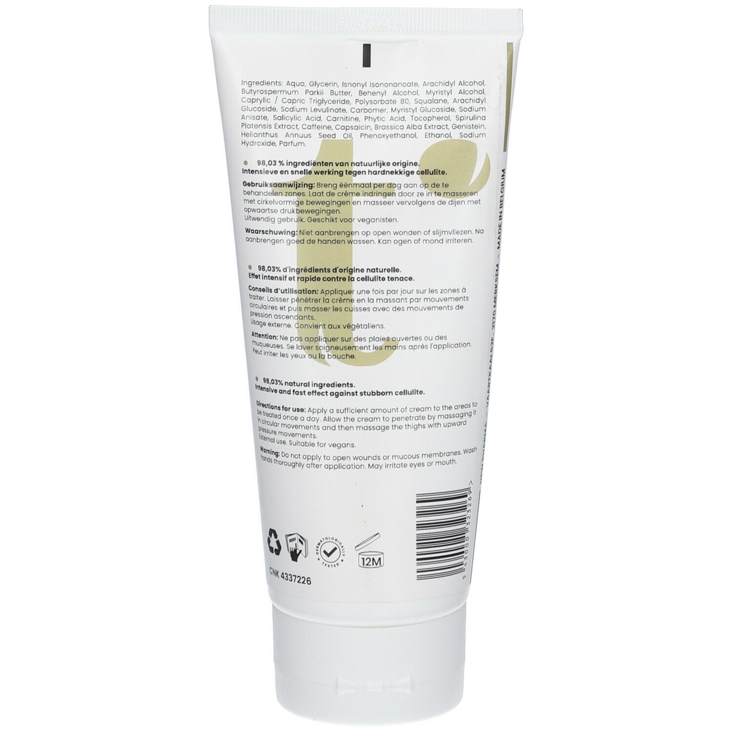 Tinge Crème Anti-Cellulite. Cellulite avancée. 200 ml - Redcare Pharmacie