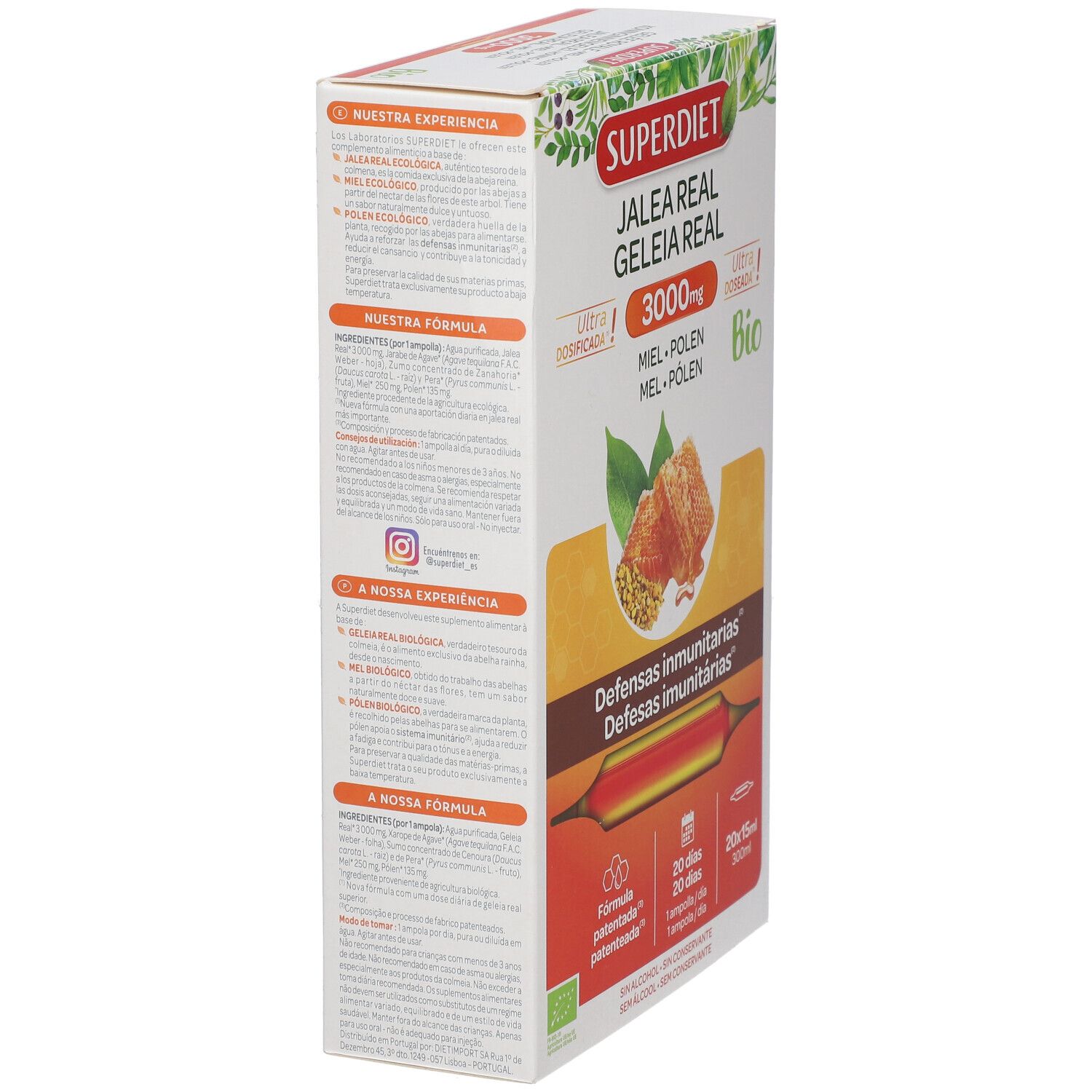 Superdiet Gélée Royale 3000mg Bio 20x15 ml - Redcare Pharmacie