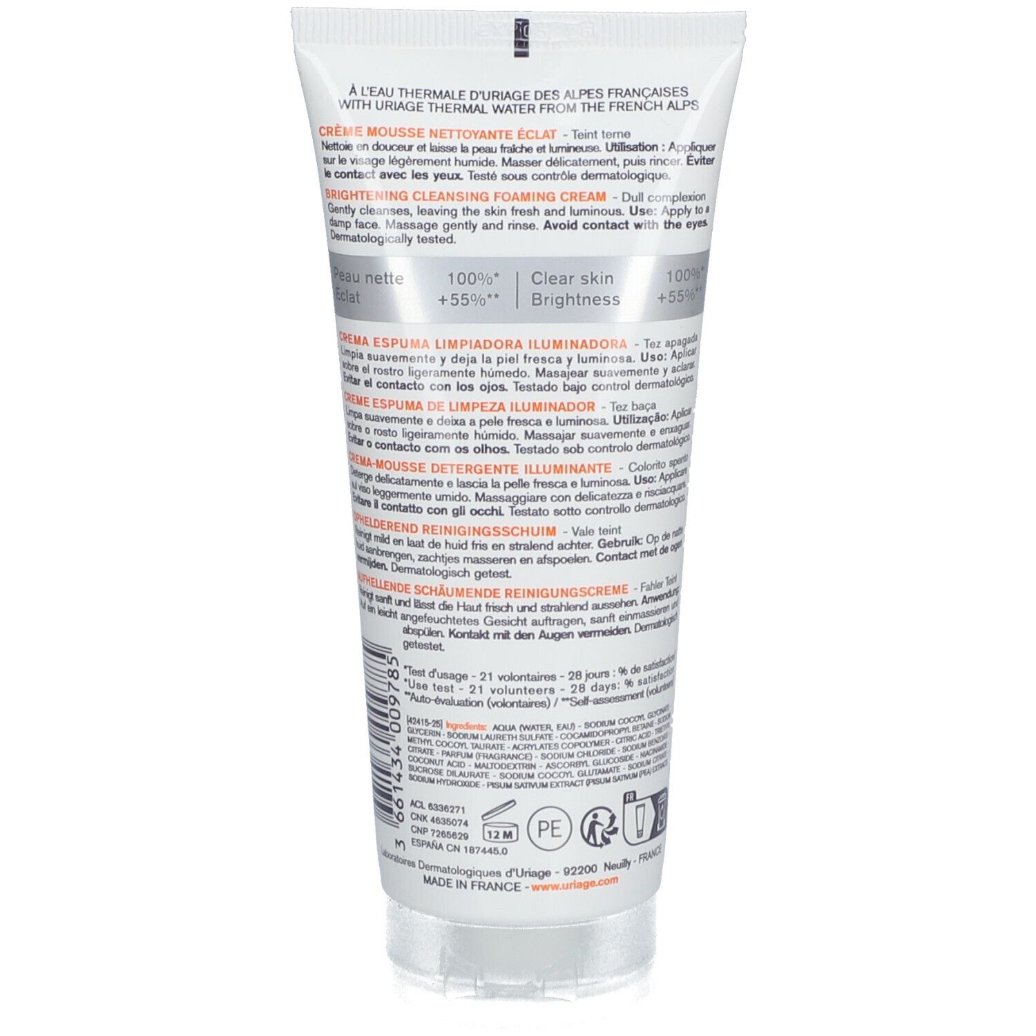 URIAGE Dépiderm Crème mousse nettoyante éclat 100 ml - Redcare Pharmacie