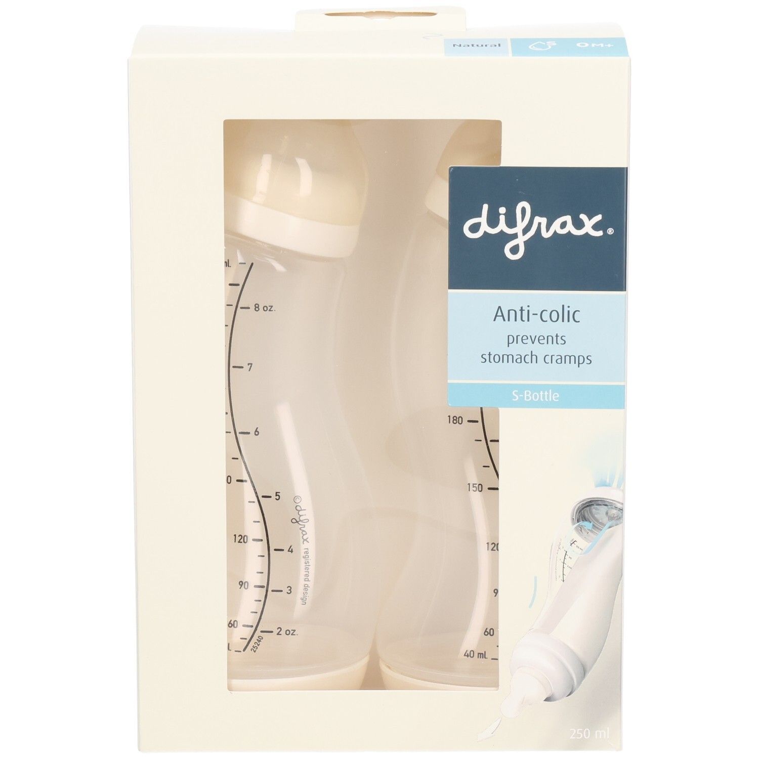 Biberon S anti-colique Natural - 250 ml - Doublepack 1 pc(s) - Redcare ...