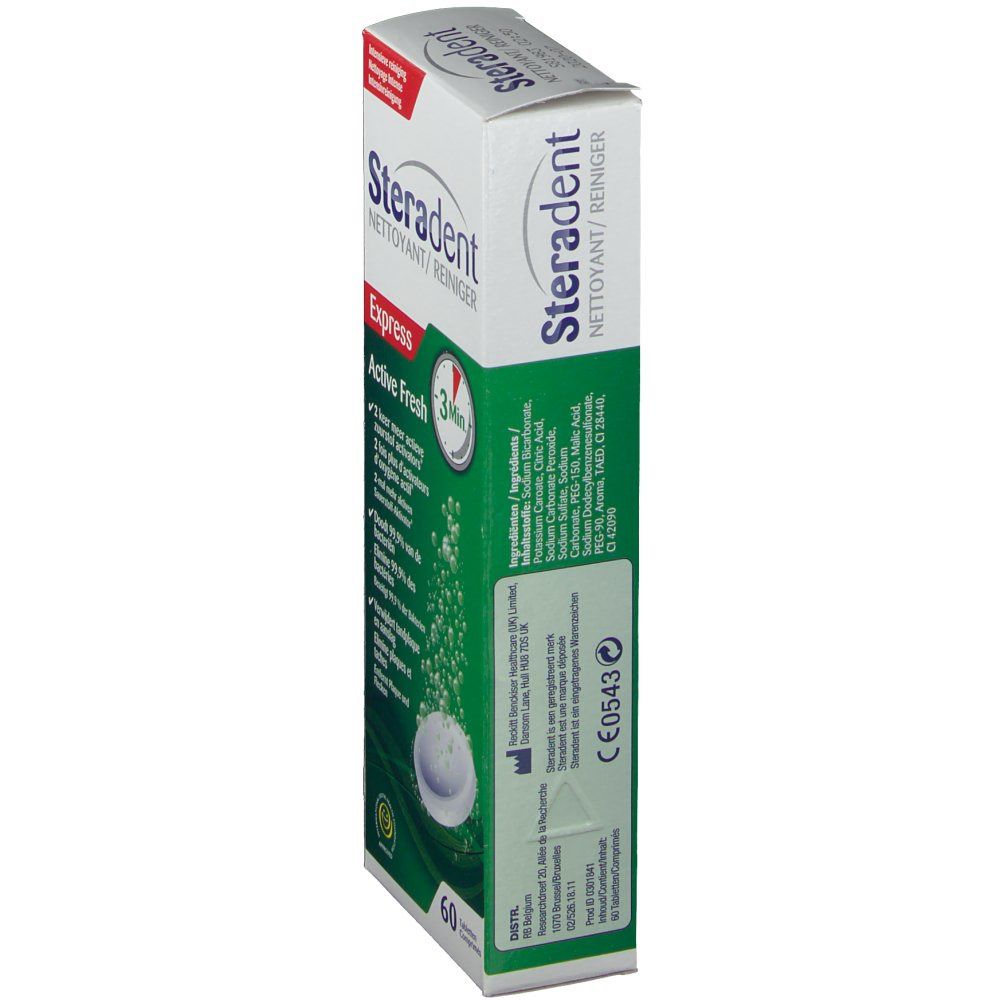 Steradent Active Fresh - Nettoyant pour Prothèses Dentaires 60 pc(s ...