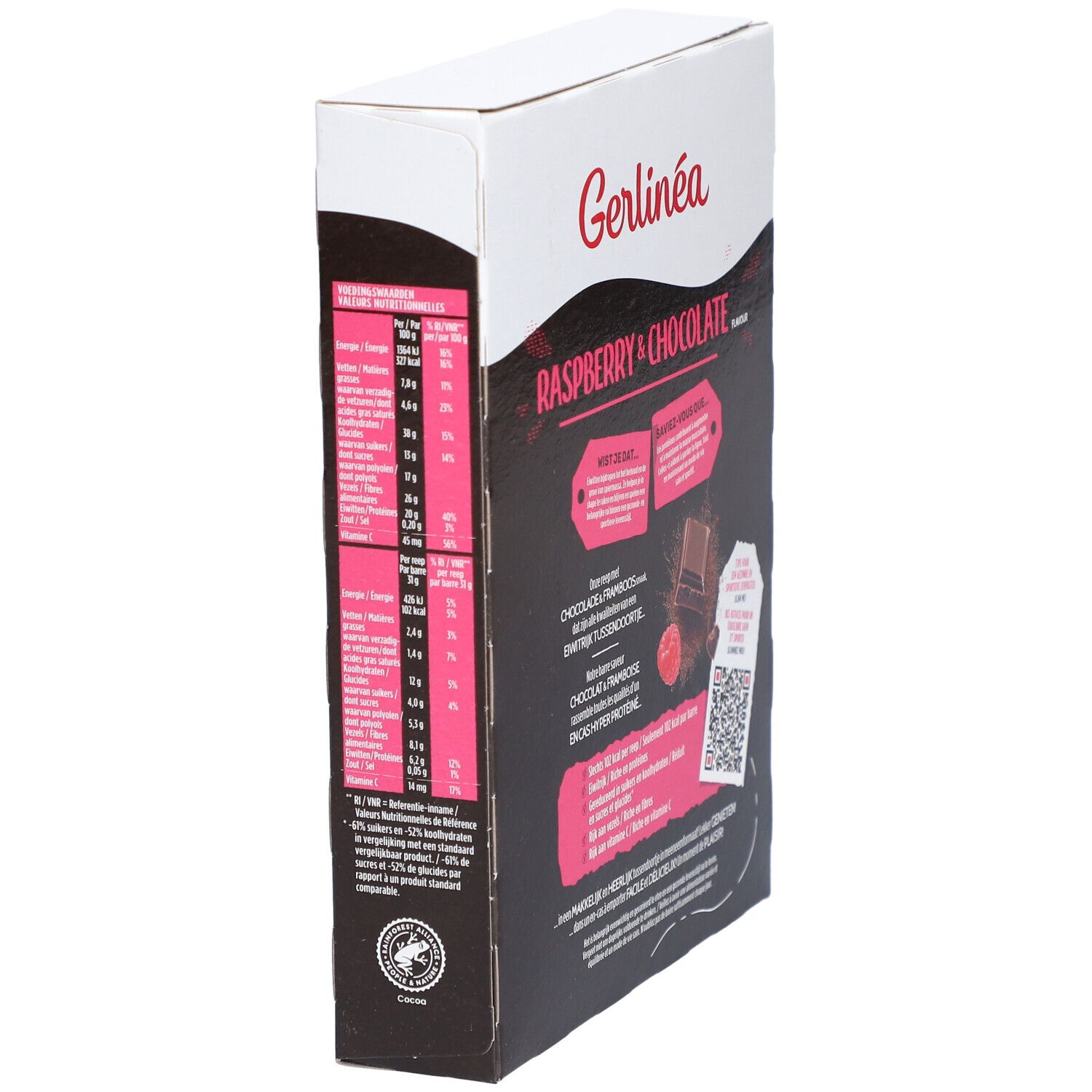 Gerlinéa Carb Reduced - High Protein Barres Chocolat & Framboise 372 g ...
