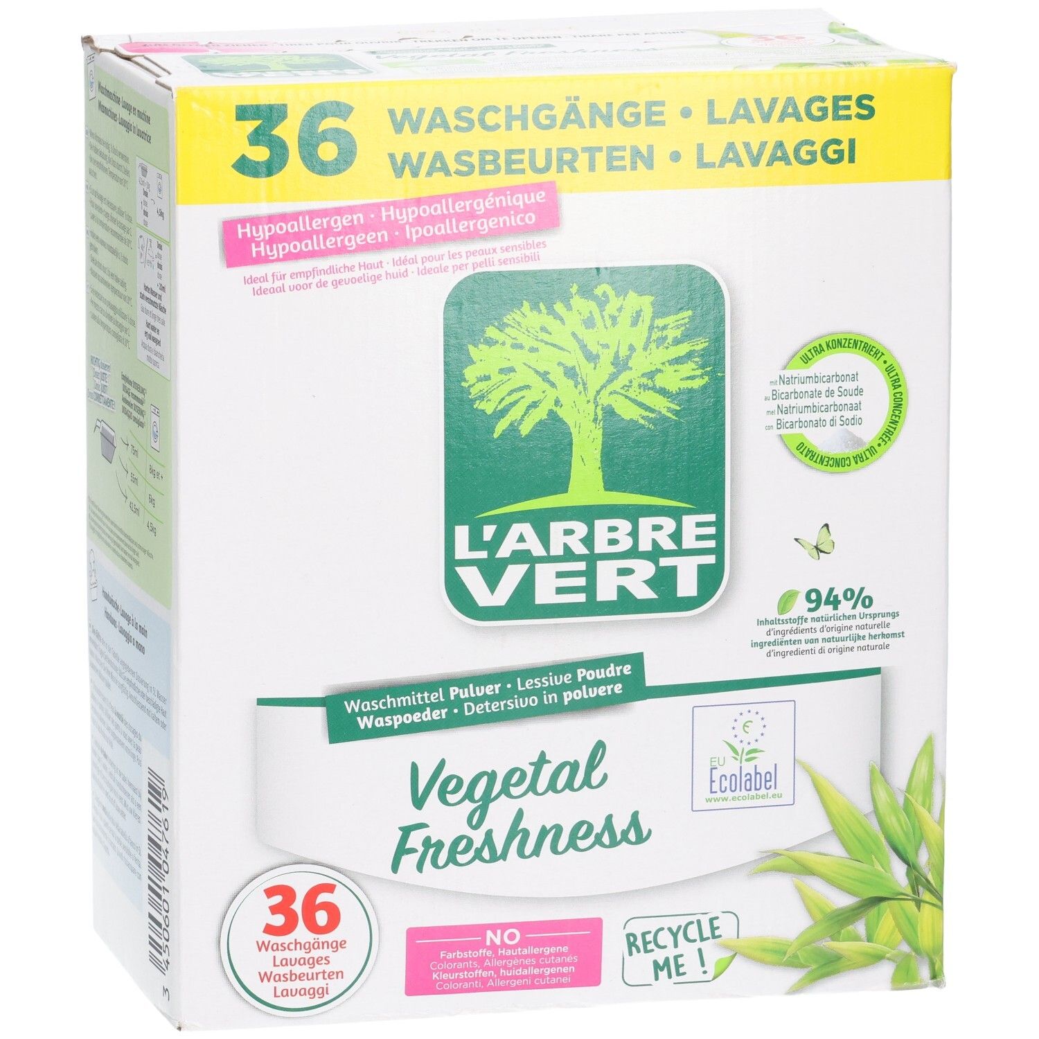 L'Arbre Vert® lessive écologique en poudre fraîcheur végétale pour le ...