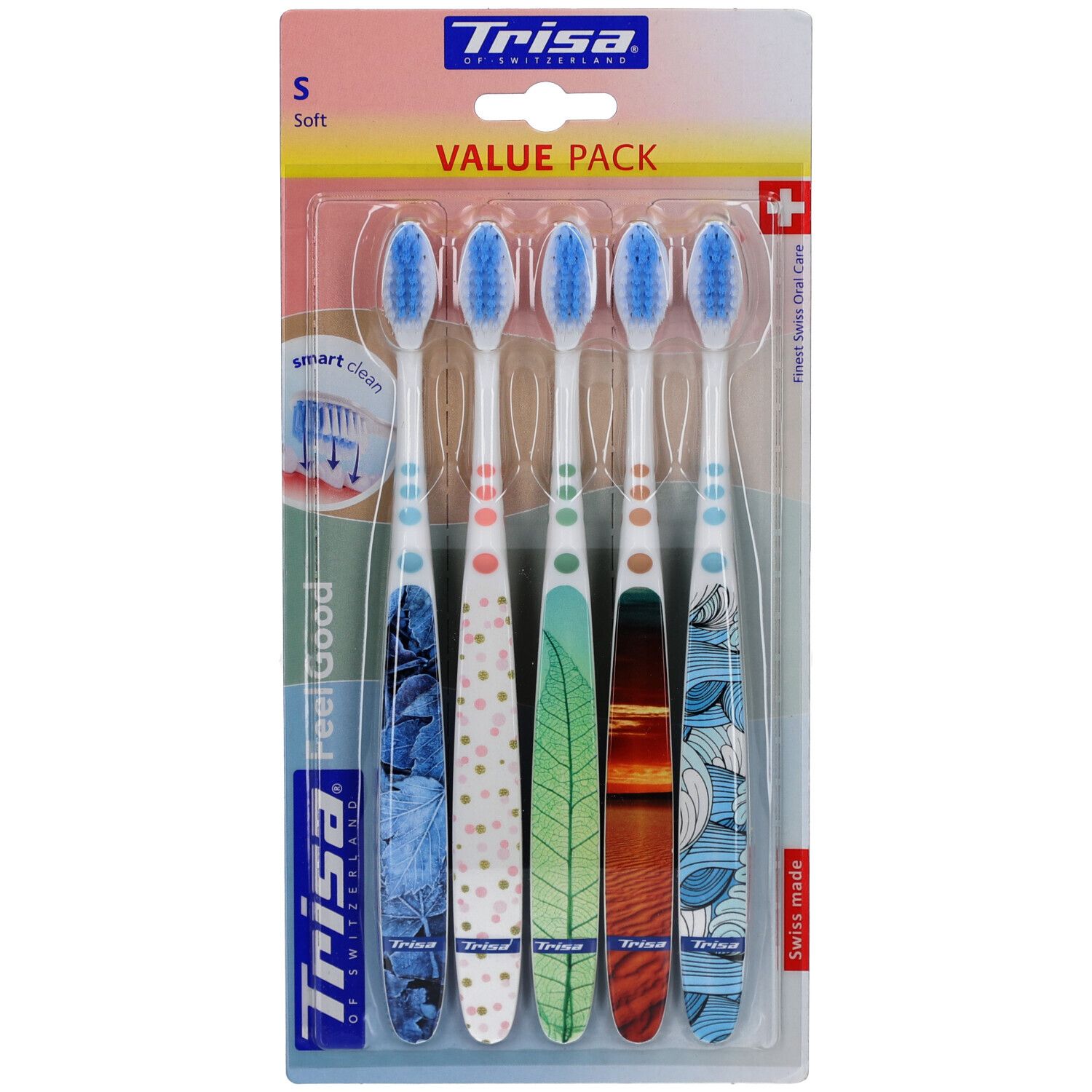 Trisa Feel Good Brosse à dents Soft – Pack de 5 5 pc(s) - Redcare Pharmacie