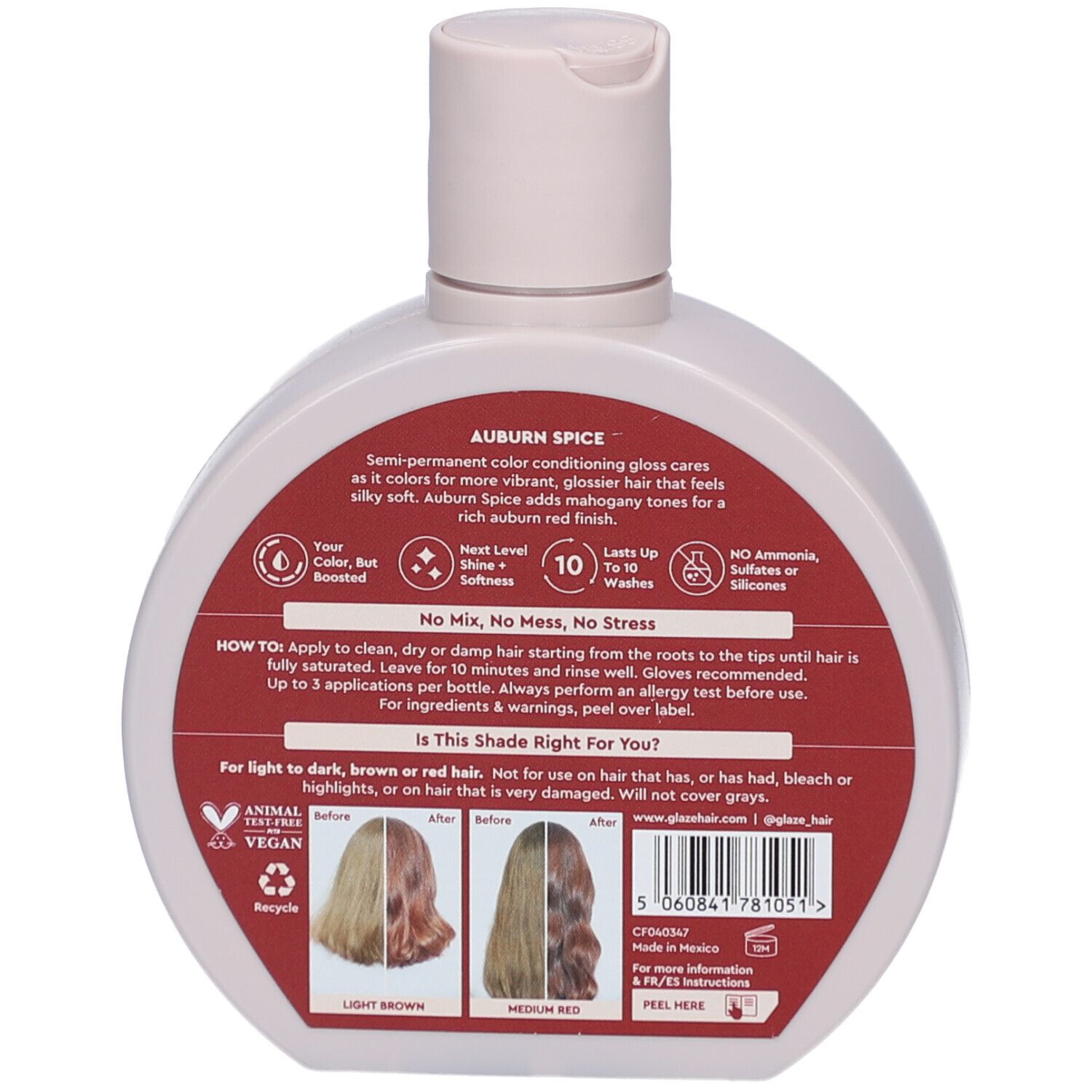 Glaze Supergloss Auburn Spice Soin Gloss Colorant Brunettes/Roux 190 ml ...