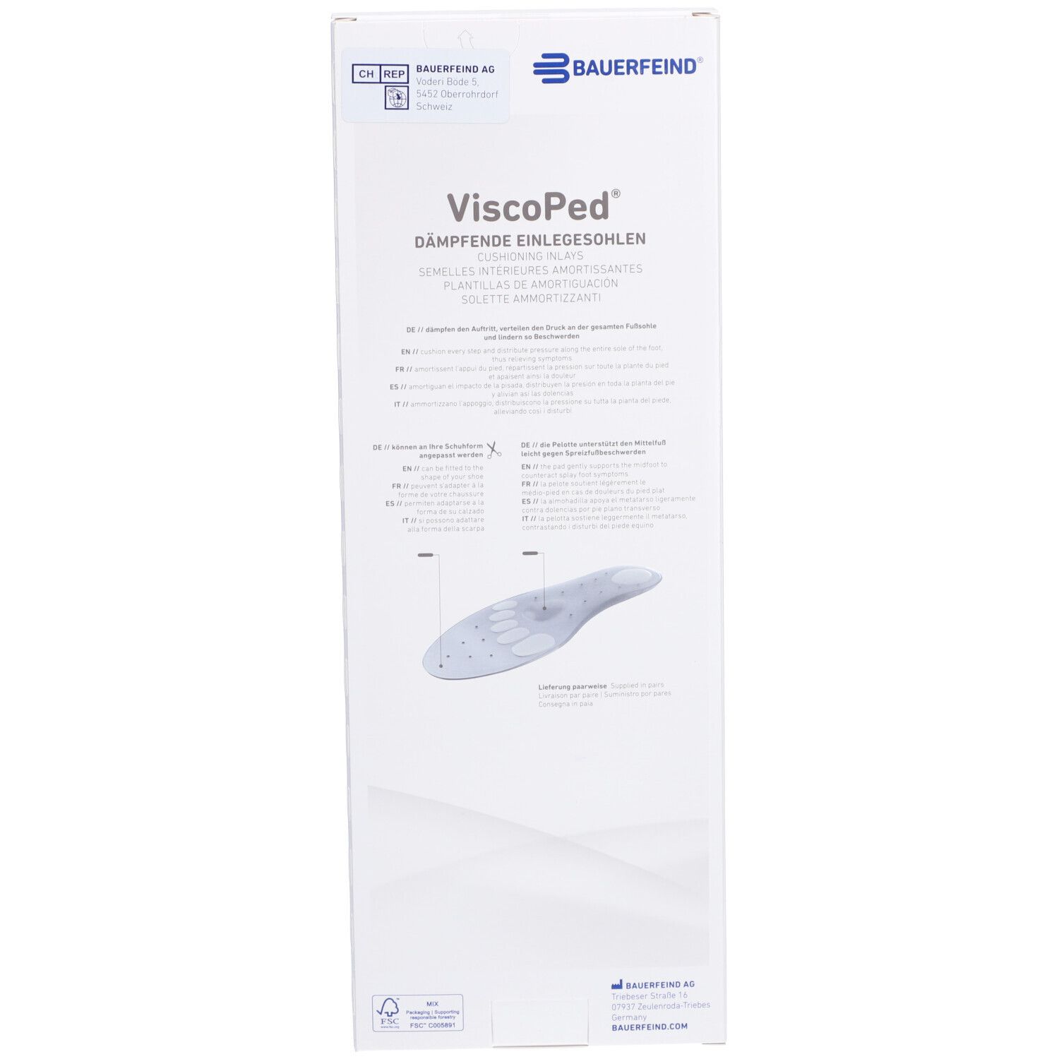 BAUERFEIND Viscoped® Semelle taille 4 1 paire 1 pc(s) - Redcare Pharmacie