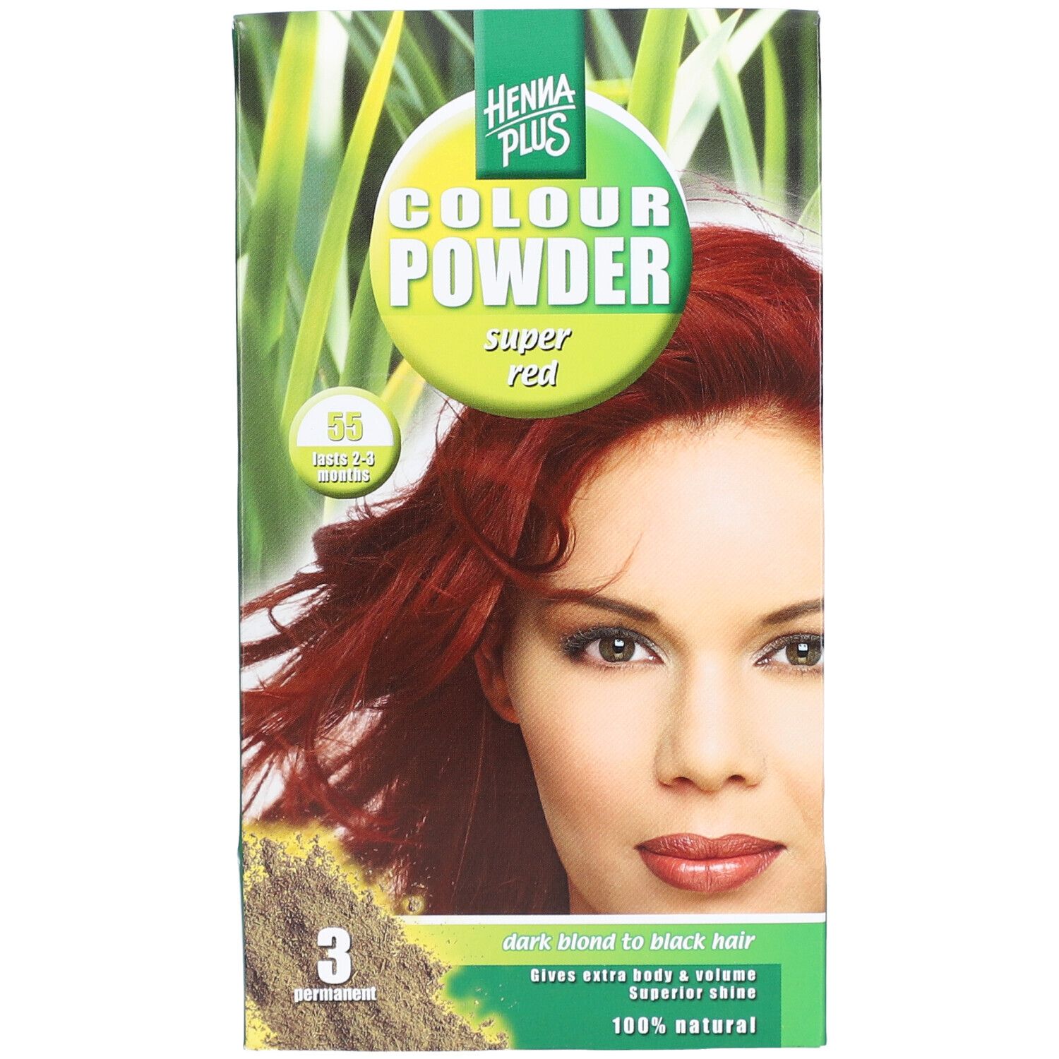 HENNA PLUS Colour Powder 55 Super Red 100 g - Redcare Pharmacie
