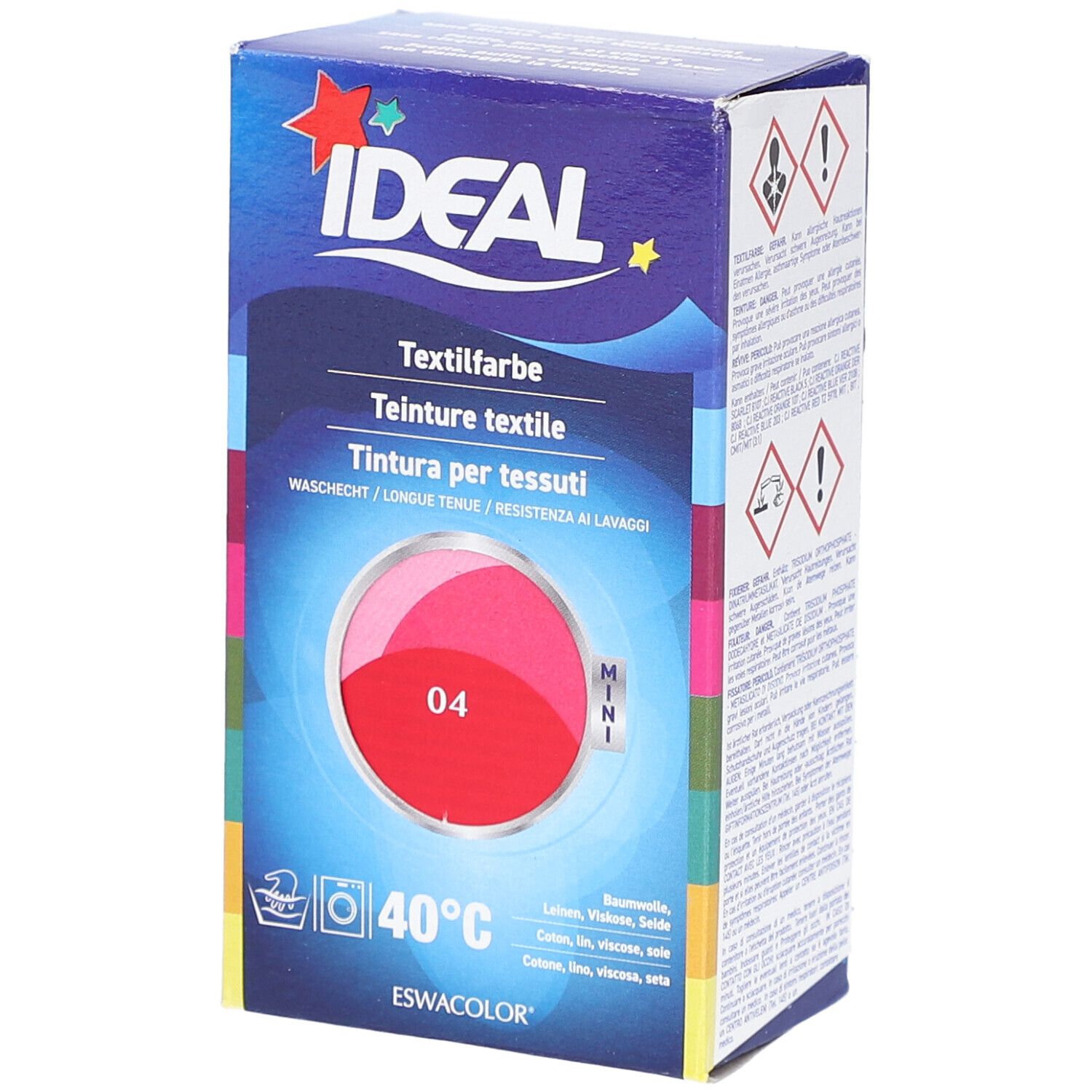 IDEAL® MINI Teinture textile N°04 Rouge pour le coton, le lin, la ...