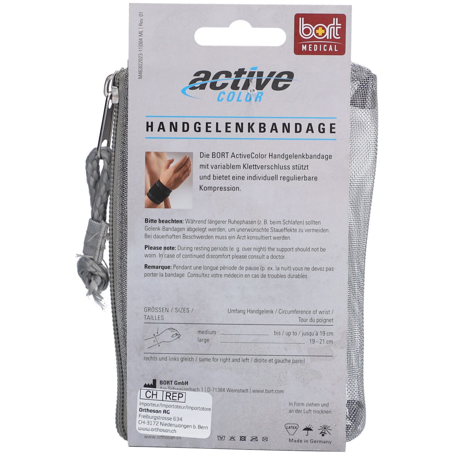 Bort® ActiveColor Handgelenbandage M blau 1 pc(s) - Redcare Pharmacie