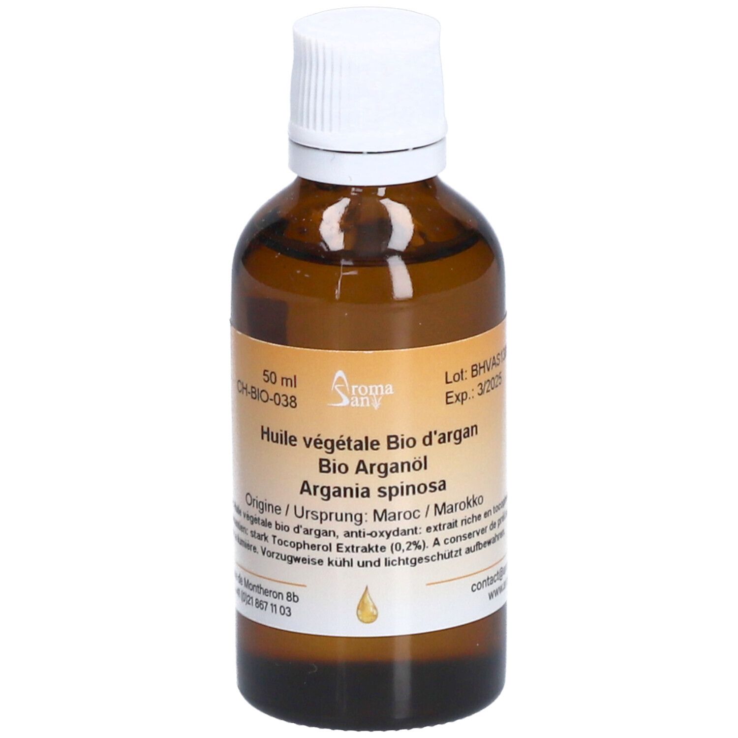 Aromasan Huile végétale d'argan BIO 50 ml - Redcare Pharmacie