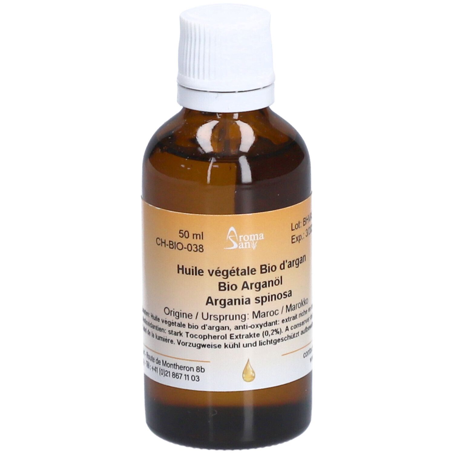 Aromasan Huile végétale d'argan BIO 50 ml - Redcare Pharmacie