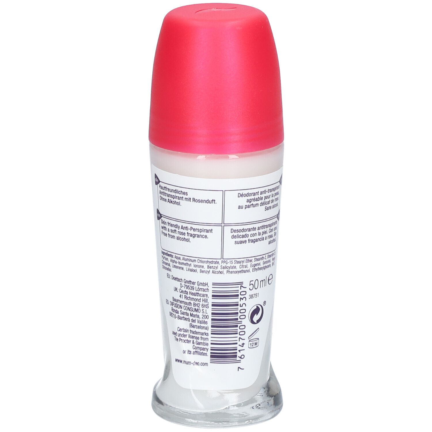 MUM Déodorant Fresh pink rose roll on 50 ml - Redcare Pharmacie