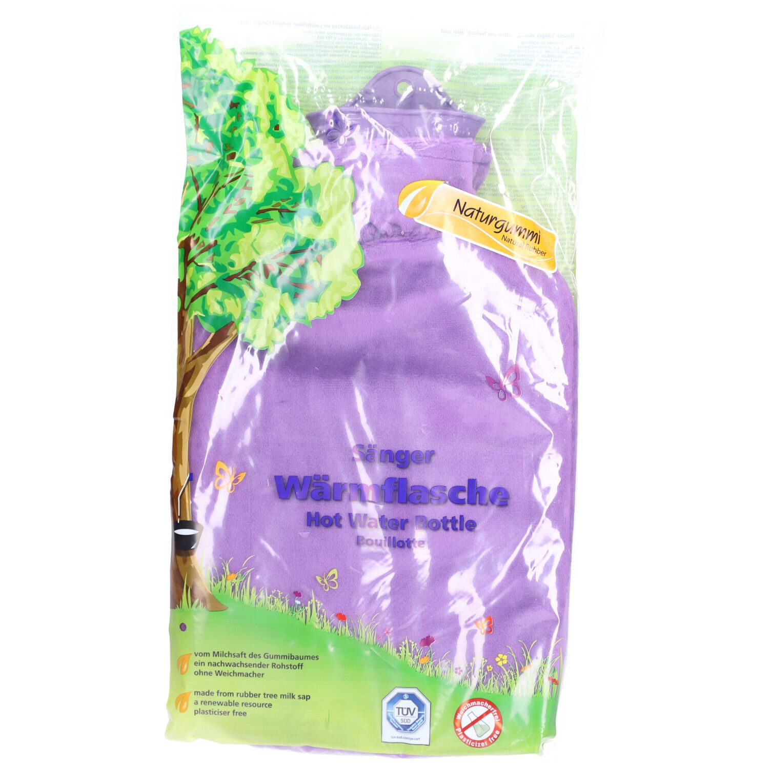 Sänger Bouillotte 2L – Housse en Peluche Lilas 1 pc(s) - Redcare Pharmacie