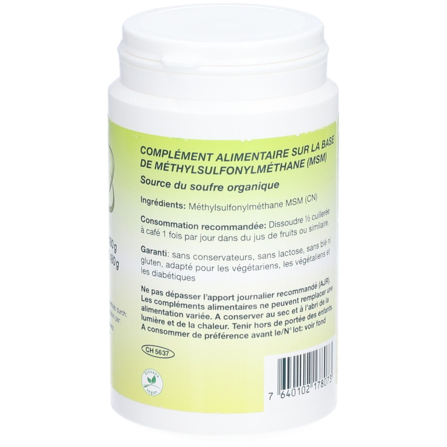 BIOSANA MSM poudre 180 g - Redcare Pharmacie