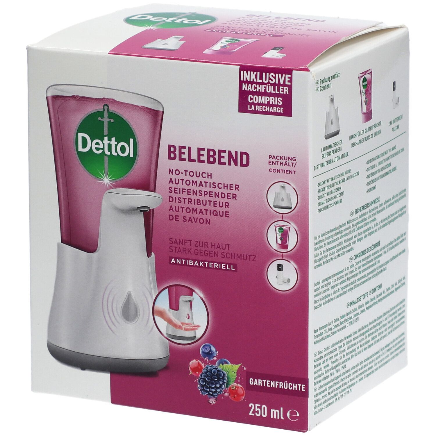DETTOL No-Touch Starter pack Fruits rouges du jardin 250 ml - Redcare ...