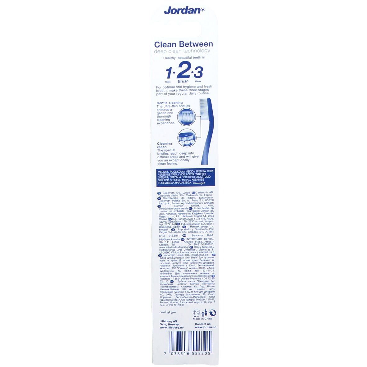 Jordan Clean Brosse à dents moyenne 1 pc(s) - Redcare Pharmacie
